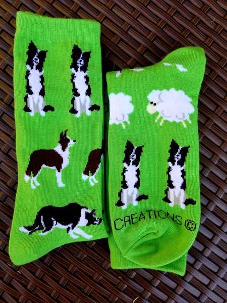 Border Collie Dog Herding Sheep Lamb Ewe Ladies Socks