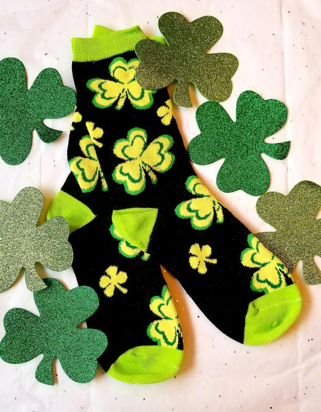 St. Patrick's Day 4 Leaf clover Shamrock Socks 5 designs