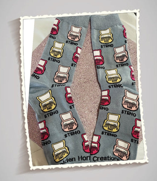 Steno Court Reporter Stenographer Ladies Novelty Socks Two Designs Ava